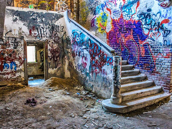 Someone decided elementary students deserved a grand staircase, and decades later that architectural generosity creates one of the building's most photogenic features.