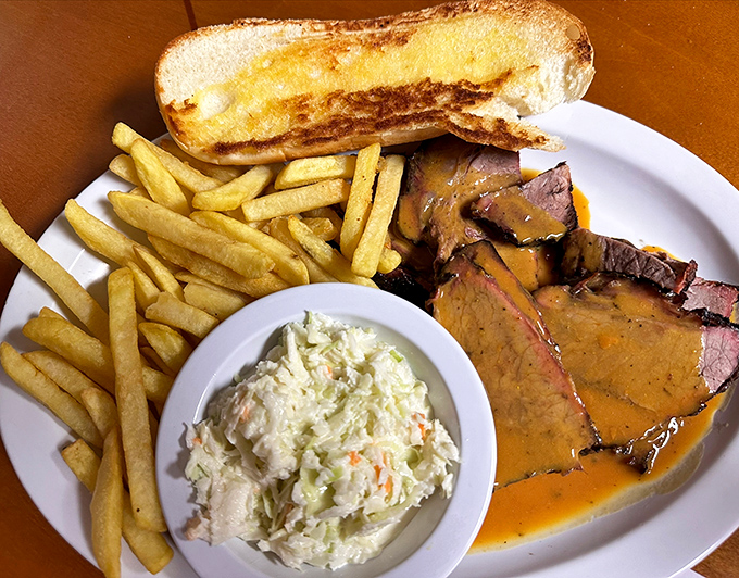 Brisket that doesn't need a passport to Texas to prove its worth. The sauce isn't hiding anything&mdash;it's celebrating what's already perfect.