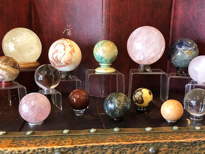 These mesmerizing spheres in various minerals promise glimpses into other worlds &ndash; or at least spectacular paperweights for your most important documents.
