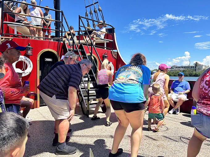 Seafarers of all ages find their sea legs aboard the Pirate's Ransom, the Gulf of Mexico stretching endlessly before them.