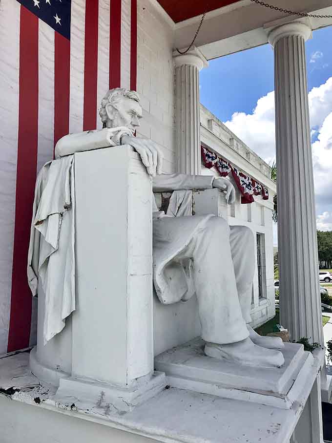 Lincoln sits in contemplation, probably thinking about how much easier his job would've been with Twitter, or maybe grateful he didn't have to deal with it.