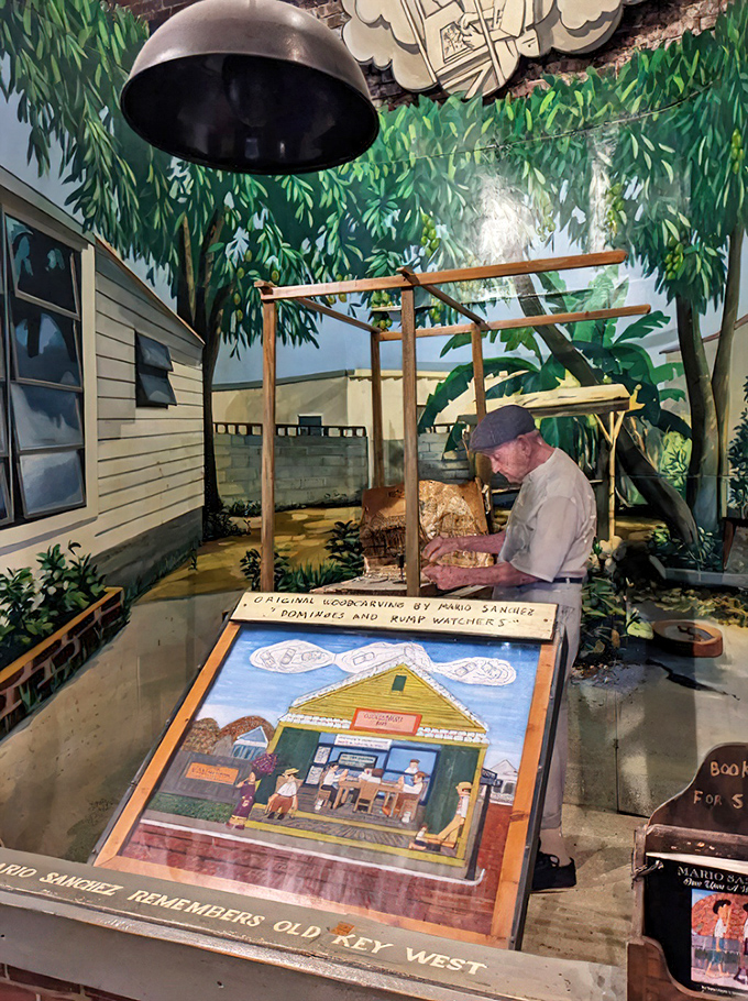 A peek into the artist's creative process &ndash; Sanchez's workshop scene shows where the magic happened, tools of the trade included.