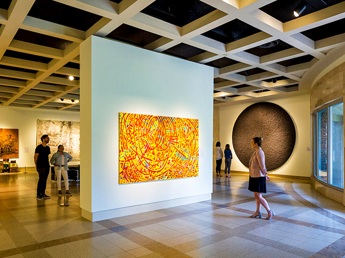 Art appreciation in action &ndash; visitors discovering that masterpieces are even better when experienced in person.