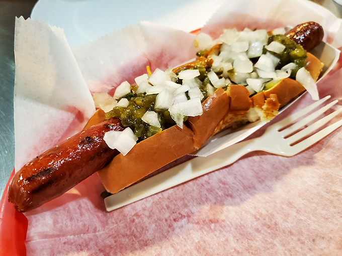 5. hot dog with toppings