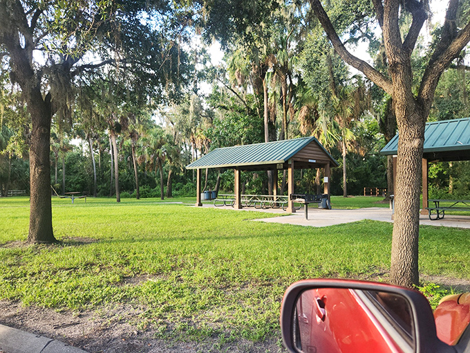 Florida's answer to paradise: shaded picnic areas invite you to linger longer after your therapeutic spring dip.