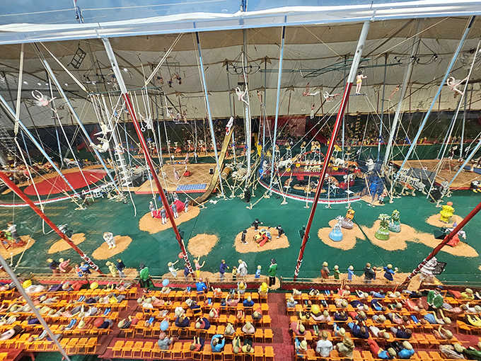 The Howard Bros. Circus Model captures big top magic in miniature, with 44,000 pieces recreating every detail of circus life.