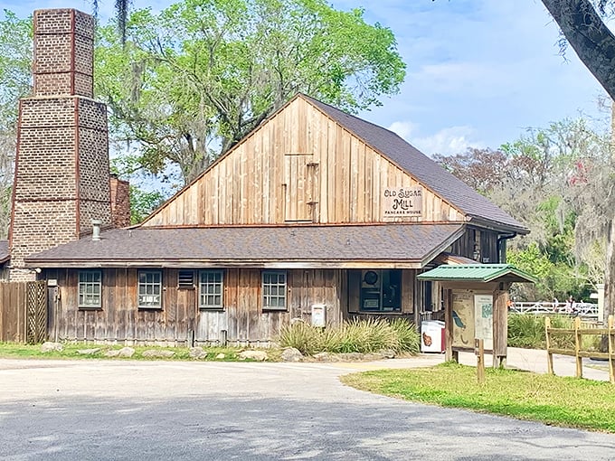 This historic wooden mill building houses a unique pancake restaurant where guests cook their own breakfast on tabletop griddles.