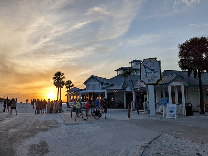 The sunset view from Palm Pavilion's deck transforms an ordinary meal into a magical experience on Clearwater Beach.