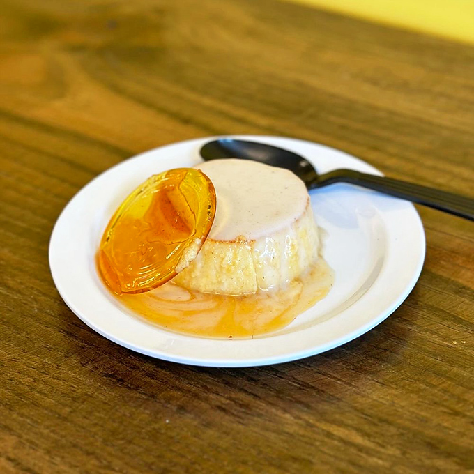 Coquito flan brings holiday spirit year-round, with coconut and cinnamon notes that'll have you humming Christmas carols in July.