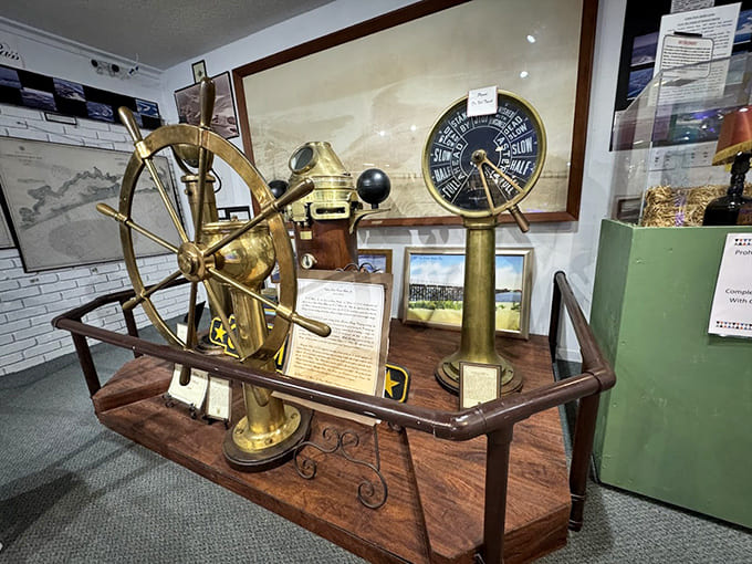 Maritime navigation equipment that once guided boats home now guides visitors through history instead.