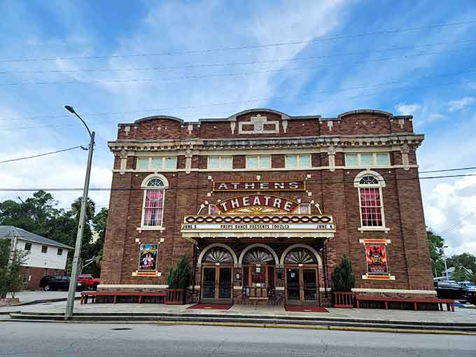 When your downtown has covered sidewalks with decorative ironwork, you know someone actually cared about making walking pleasant instead of just efficient.