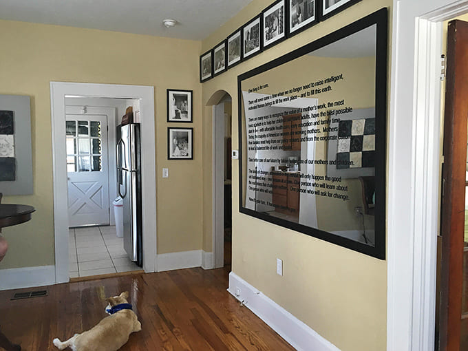 Even furry family members get to appreciate the exhibits, because motherhood includes all our babies.