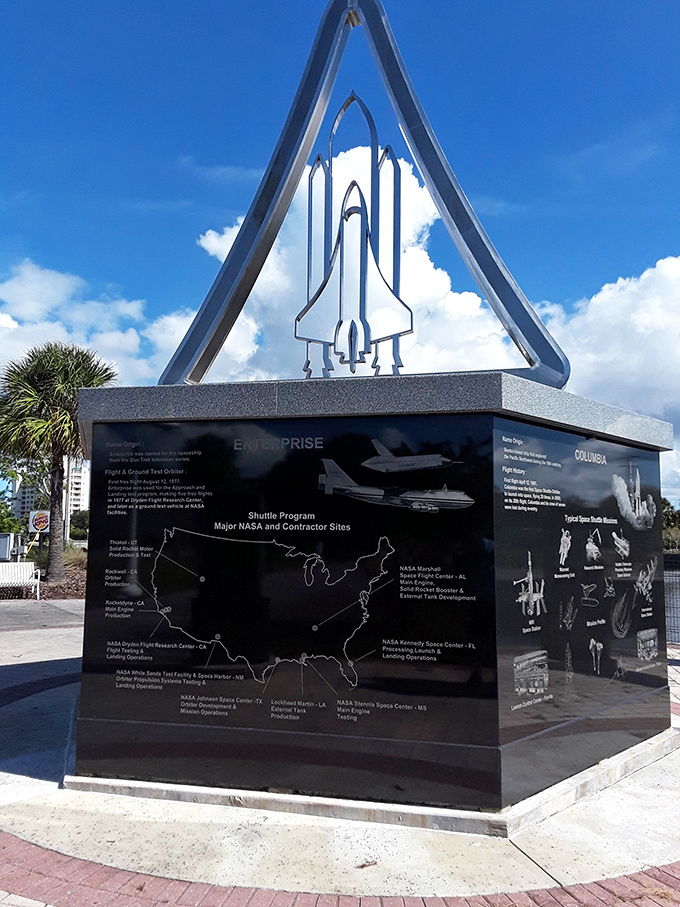 This monument doesn't just commemorate machines, but the human ingenuity behind NASA's Space Shuttle Program that made space feel almost commutable.