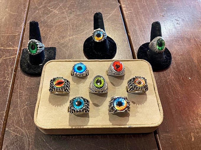 These aren't your grandmother's jewelry &ndash; unless your grandmother was delightfully eccentric! Glass eyes in every color stare back from these conversation-starting accessories.