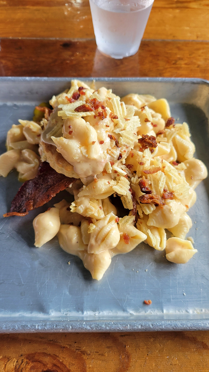 Cheese-filled pasta swimming in creamy sauce with bacon crumbles&mdash;proof that heaven exists and it's made of carbohydrates and dairy.