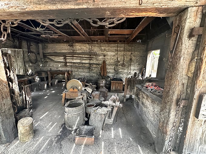 Where the magic happens &ndash; this blacksmith workshop hasn't changed much in 300 years, unlike your phone that needs updating every Tuesday.