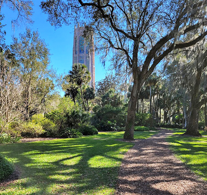 Garden paradise with a soundtrack! Bok Tower's carillon bells ring out across these meticulously landscaped grounds, creating a multi-sensory experience unlike any other in Florida.