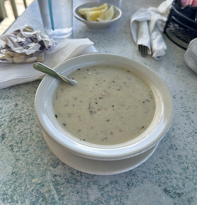 This clam chowder isn't just soup &ndash; it's a creamy, peppery hug from the ocean in a humble bowl.