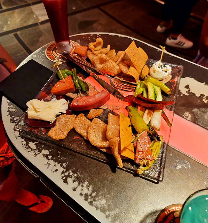 A spread of savory bites that would satisfy even Chewbacca's appetite &ndash; perfect for soaking up those potent galactic spirits.