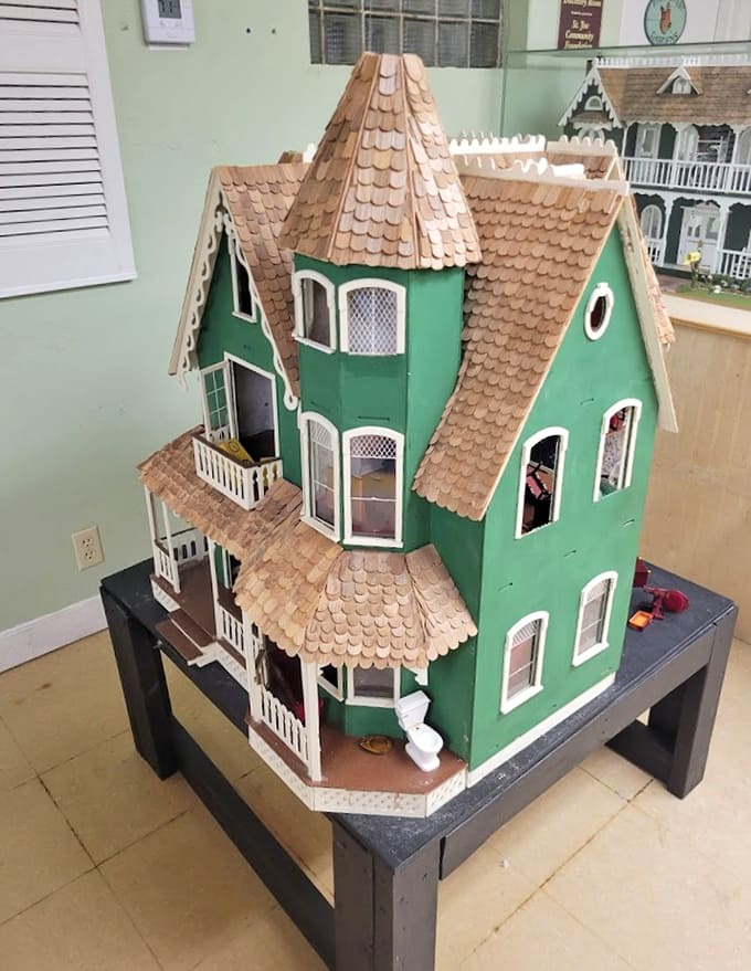 This intricate dollhouse demonstrates the incredible craftsmanship people invested in children's toys before plastic took over the world completely.