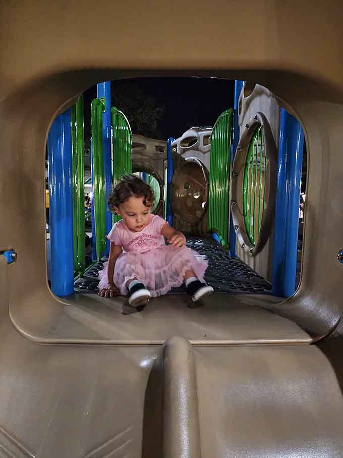 Finding the perfect hiding spot inside playground equipment is basically winning at childhood hide-and-seek championships.