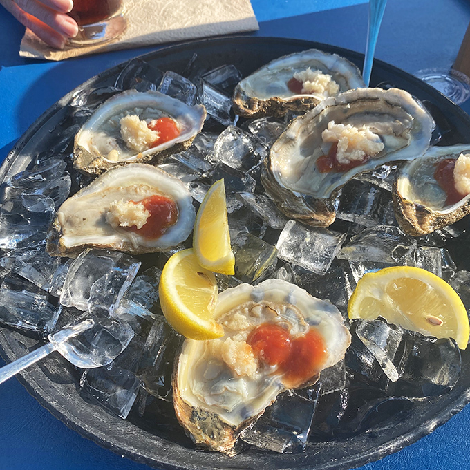 Seafood doesn't get fresher than this &ndash; oysters on the half shell with horseradish that clears sinuses while the brine clears minds.