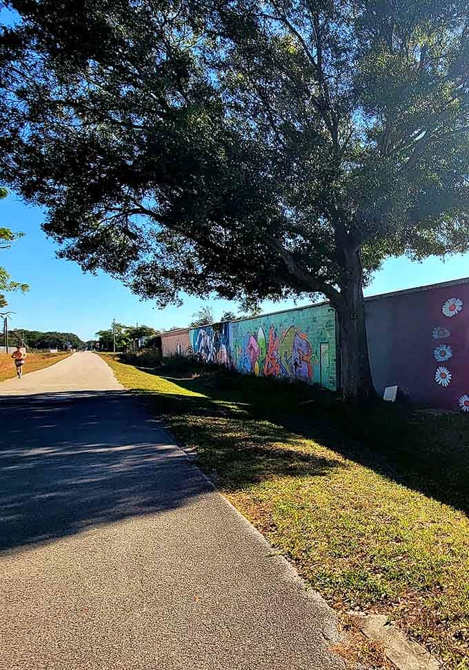 Smooth pavement stretches into the distance like an invitation, flanked by Florida flora that provides shade, beauty, and occasional wildlife cameos.