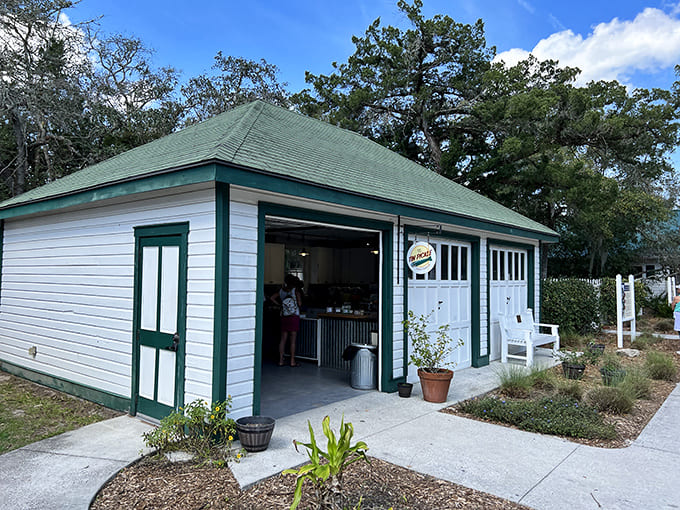 Even lighthouses need snack breaks, and this charming spot ensures visitors can refuel after their vertical journey through time.