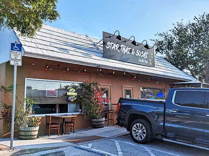 Star Thai & Sushi's unassuming exterior hides culinary surprises &ndash; proof that great food finds its way even to the most casual beach towns.