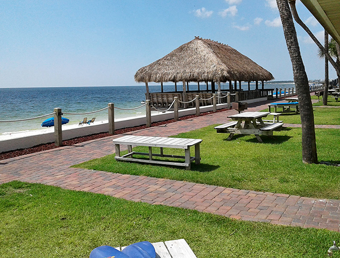 Thatched-roof paradise: this beachside shelter offers shade and ocean views that would make even the most dedicated office worker consider early retirement.