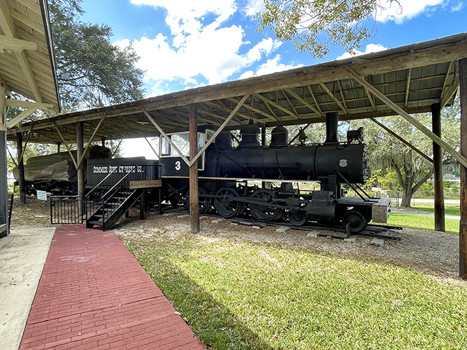 Engine No. 3 stands as a massive iron testament to industrial ingenuity, when trains were the ultimate tech innovation and coal was king.