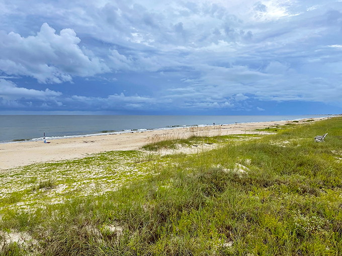 Miles of uncrowded shoreline await, where the only traffic jam you'll encounter is when hermit crabs cross paths.