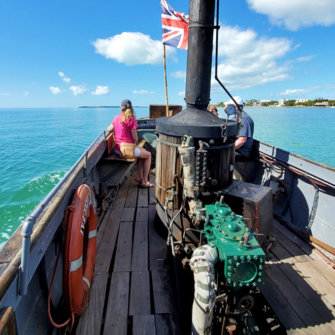 The African Queen's authentic steam engine isn't just for show &ndash; it's fully functional, providing the distinctive "put-put-put" soundtrack to your adventure.