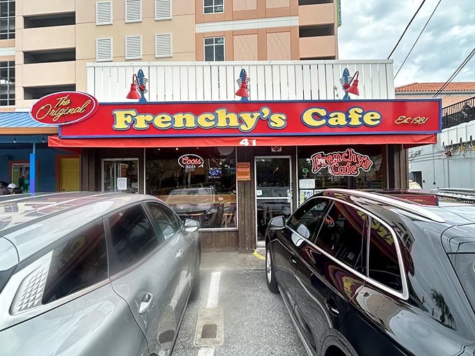 The unassuming storefront of Frenchy's Original Cafe belies the fresh-off-the-boat seafood that has made this tiny spot a must-visit for decades.