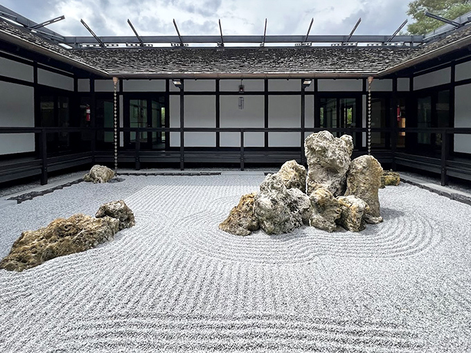 East meets Sunshine State in this immaculate Japanese garden, where the traditional architecture creates a perfect frame for the serene pond landscape.