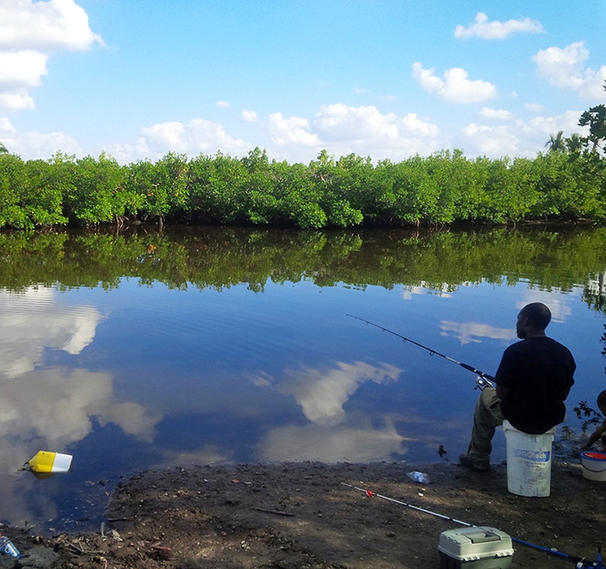 A peaceful moment between man and water, where fishing isn't just about catching dinner, but catching your breath.