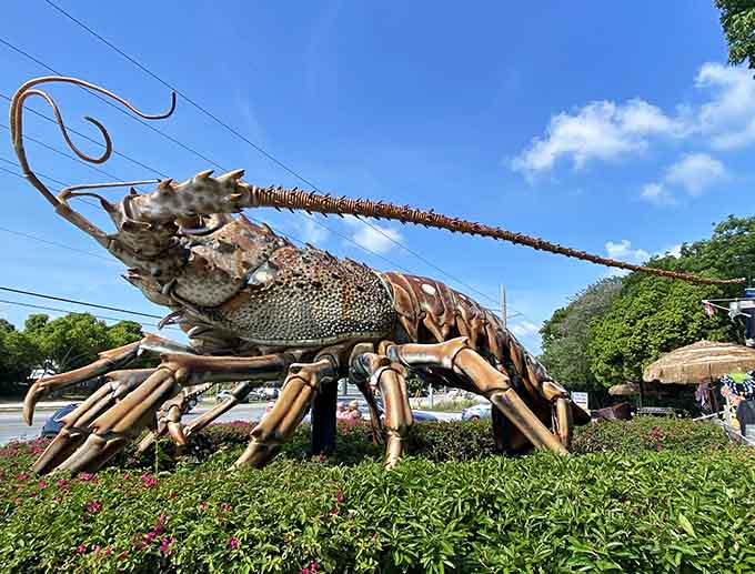 Under brilliant Florida sunshine, Betsy's colors pop against the blue sky, creating that perfect postcard moment that defines Keys roadside attractions.