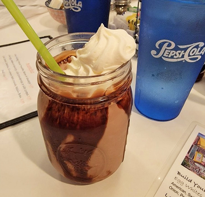Coffee transformed into dessert&mdash;a mason jar of caffeinated bliss topped with whipped cream that's practically begging to be Instagrammed.