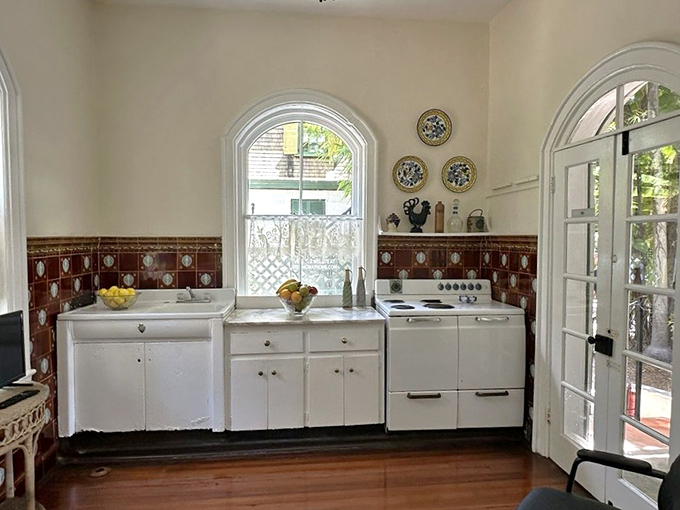 Culinary simplicity: The kitchen where Hemingway likely enjoyed fresh-caught fish and plenty of his favorite libations.