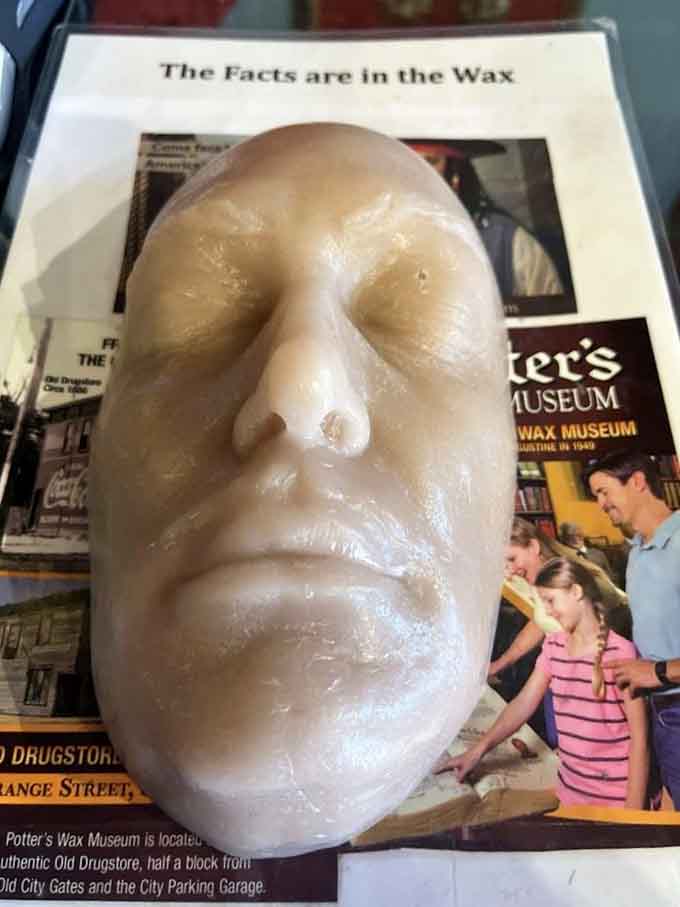 This wax face proves that sometimes the journey from human to sculpture captures something eerily perfect, or perfectly eerie, you decide.