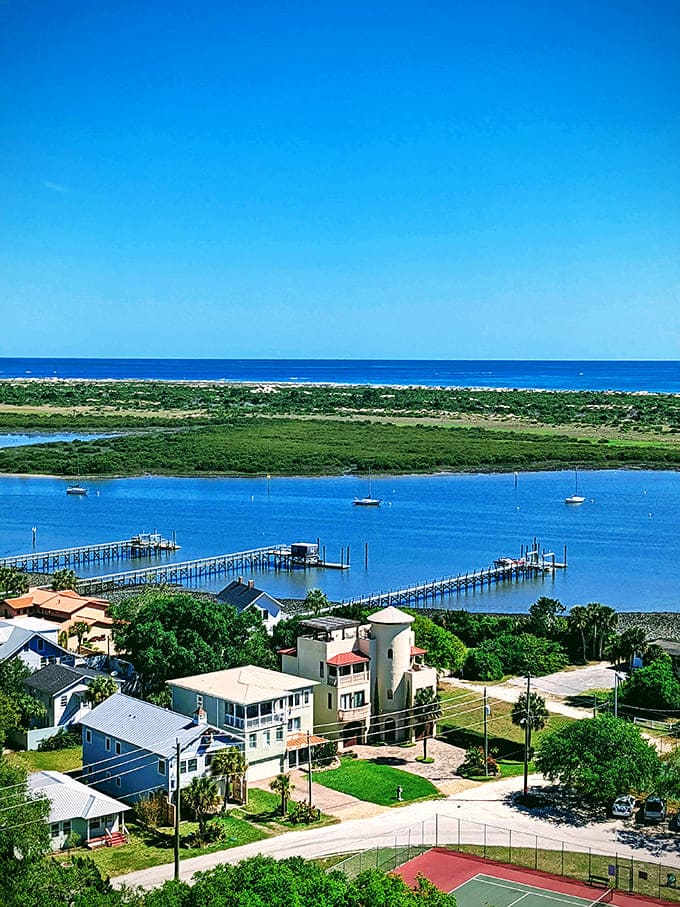 From this height, boats look like bathtub toys and you finally understand why lighthouse keepers never complained about their commute to work.