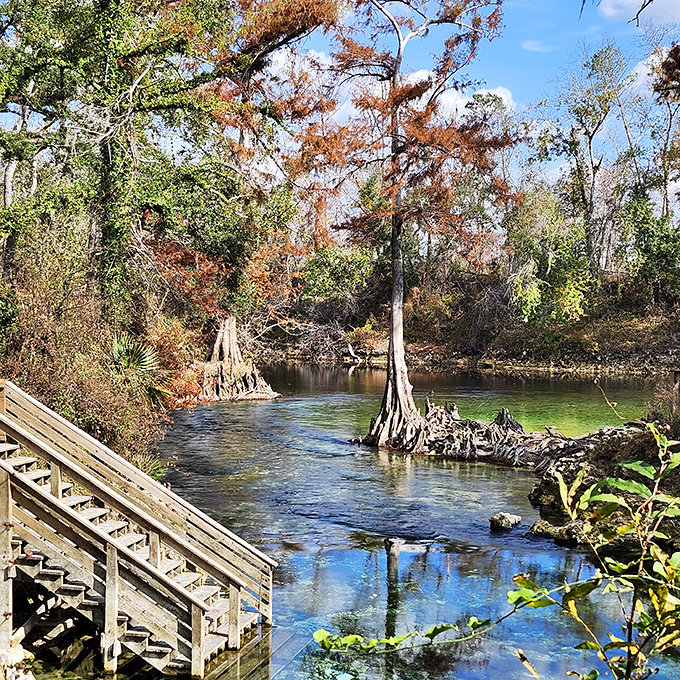 Even paradise gets a seasonal makeover, with fall colors reflecting in waters that never lose their magic.