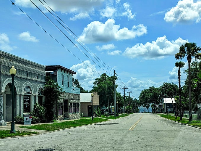 Downtown shops line up like a welcoming committee, each storefront telling its own century-old story.