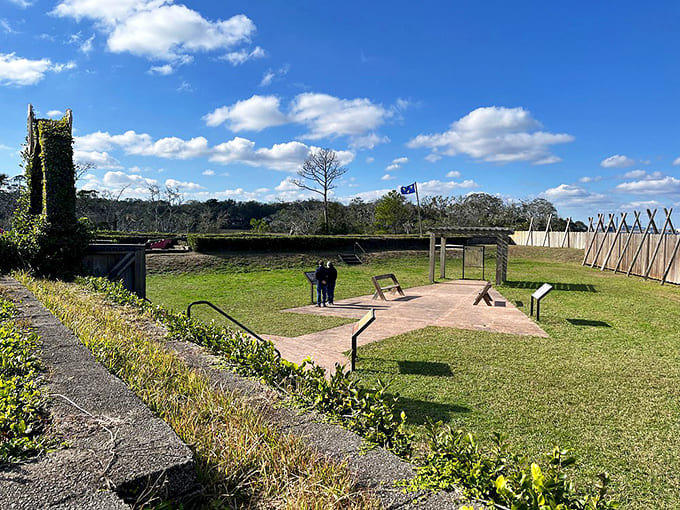 Wide open spaces reveal the strategic advantages that made this location perfect for a fort, assuming you don't mind the occasional hurricane.