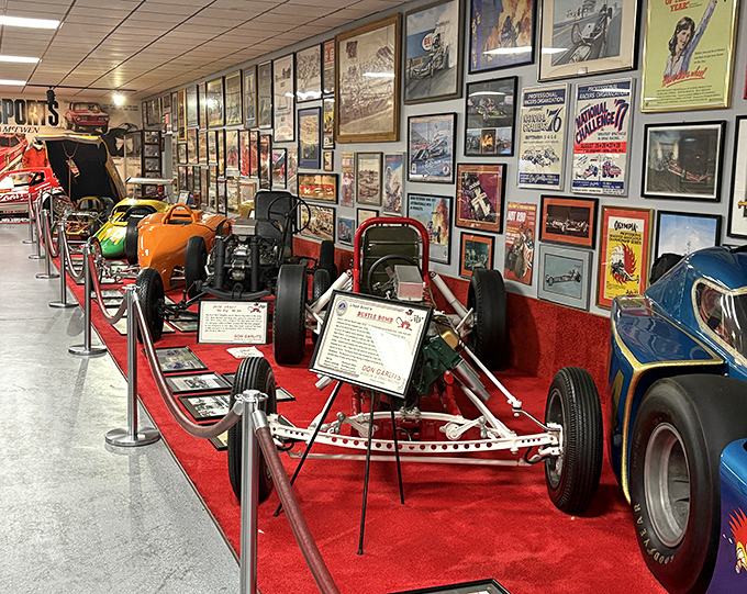 Lloyd Scott's primitive "BUSTLE BOMB" reminds us that early drag racers were essentially strapping themselves to bombs with wheels.