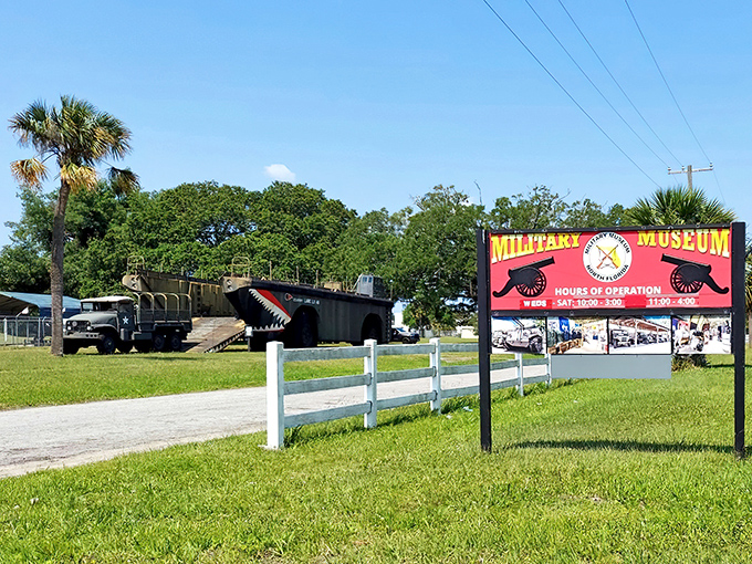 Military Museum: That imposing military vehicle isn't subtle advertising – it's a nod to the town's significant naval history during WWII.