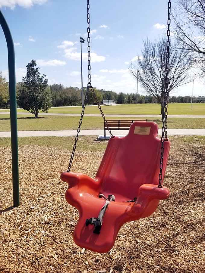 This isn't just any swing, it's a time machine that transports you back to childhood with every pump of your legs toward the clouds.
