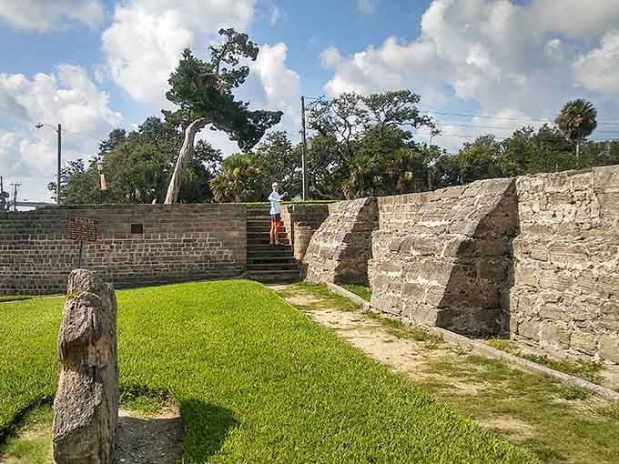 The ruins' geometric patterns and textured surfaces create an architectural photographer's dream, especially when that Florida light cooperates.