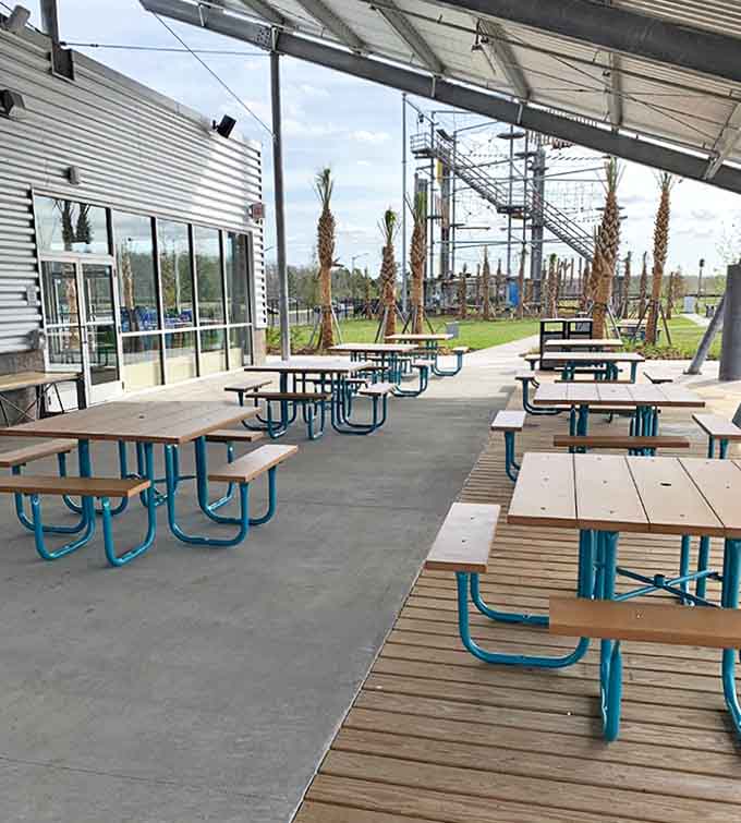 The picnic area offers respite for weary adventurers – where stories of conquest are shared over well-deserved refreshments.