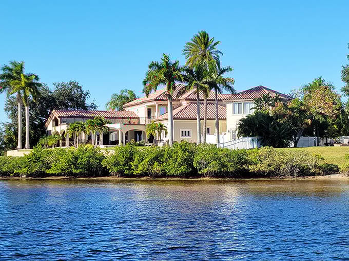 Mediterranean-style architecture graces the waterfront in Tarpon Springs, where Greek heritage thrives in this Florida coastal town.